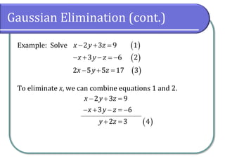 7.2 Systems of Linear Equations - Three Variables | PPT