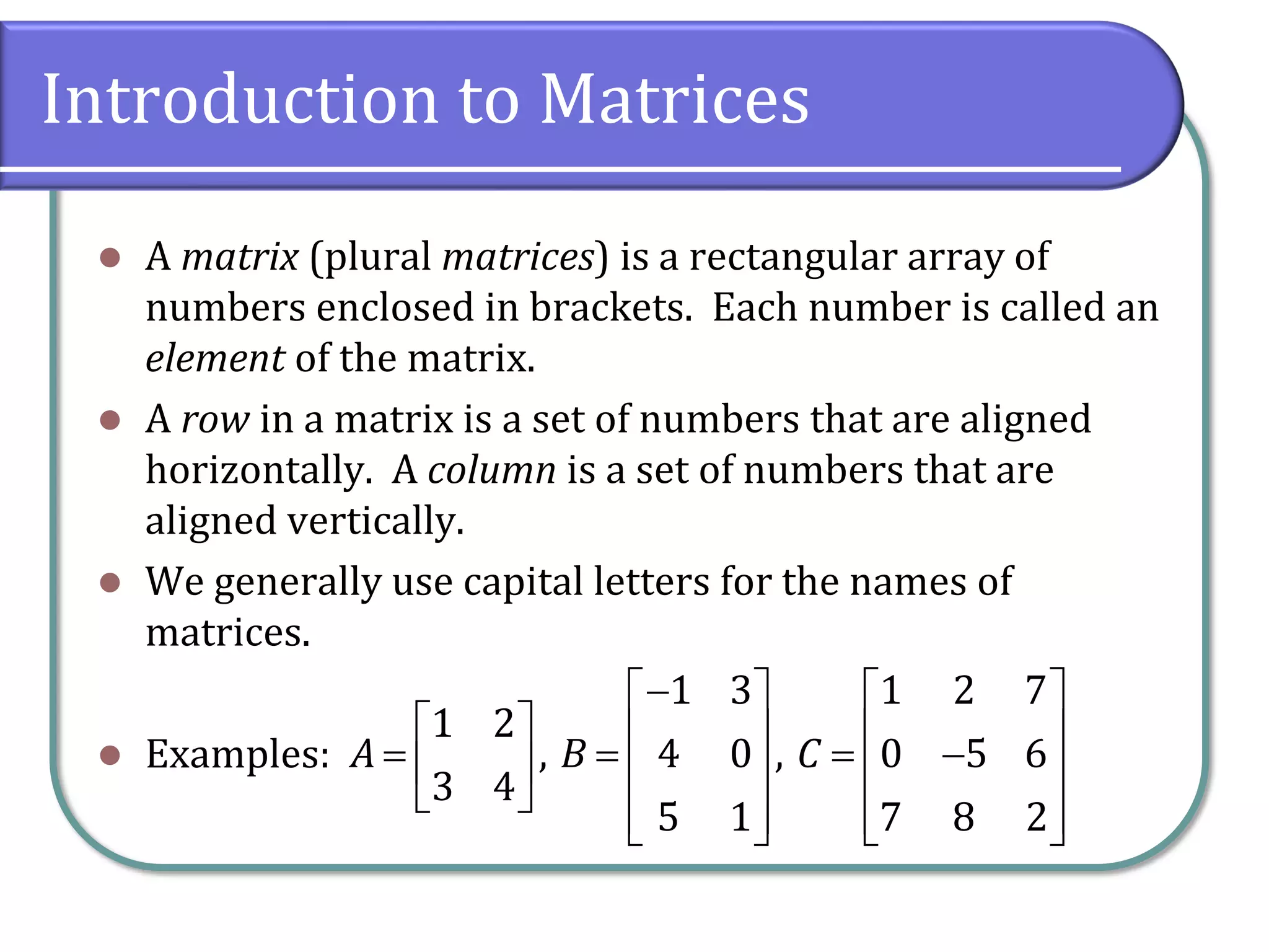 7.5 Matrices and Matrix Operations | PDF