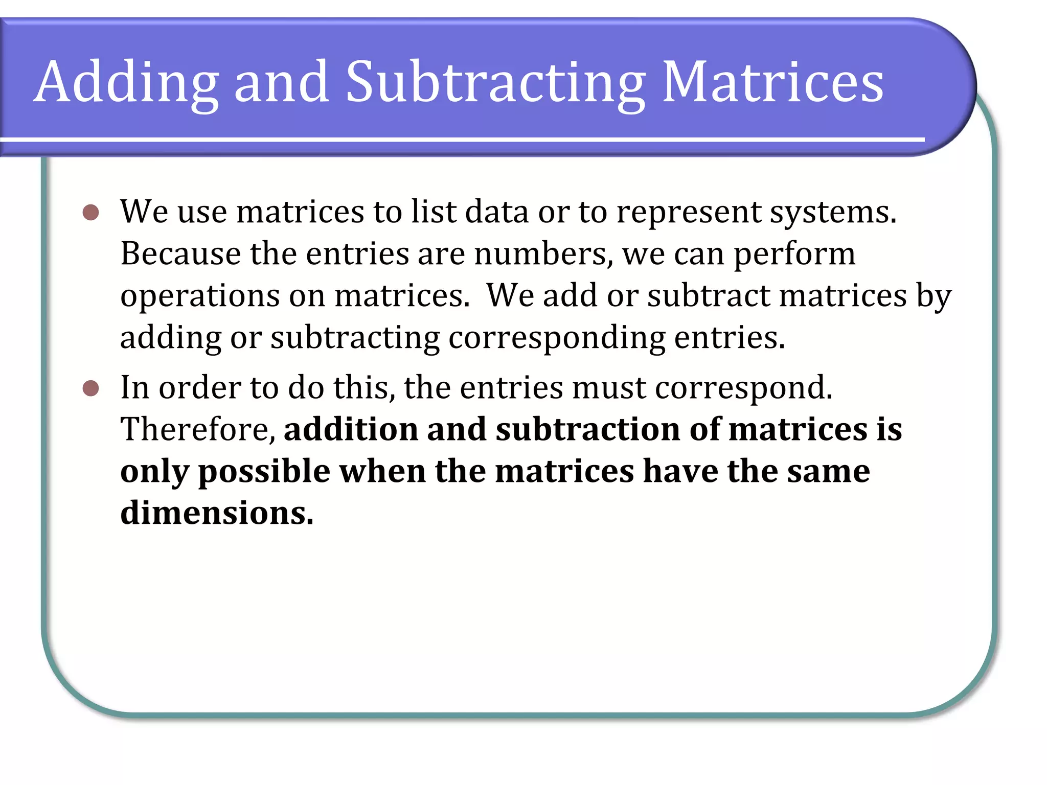 7.5 Matrices and Matrix Operations | PDF