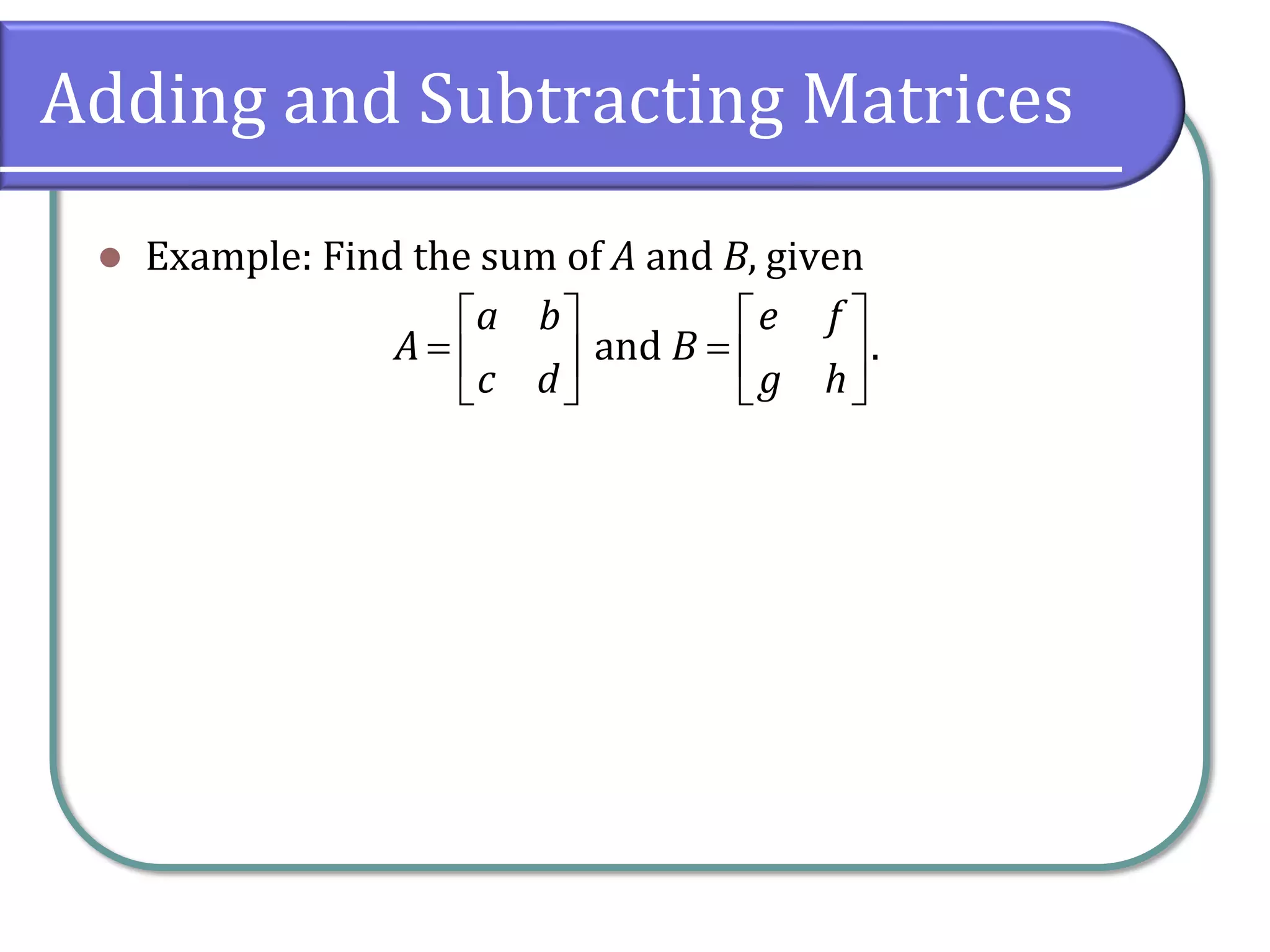 7.5 Matrices and Matrix Operations | PDF