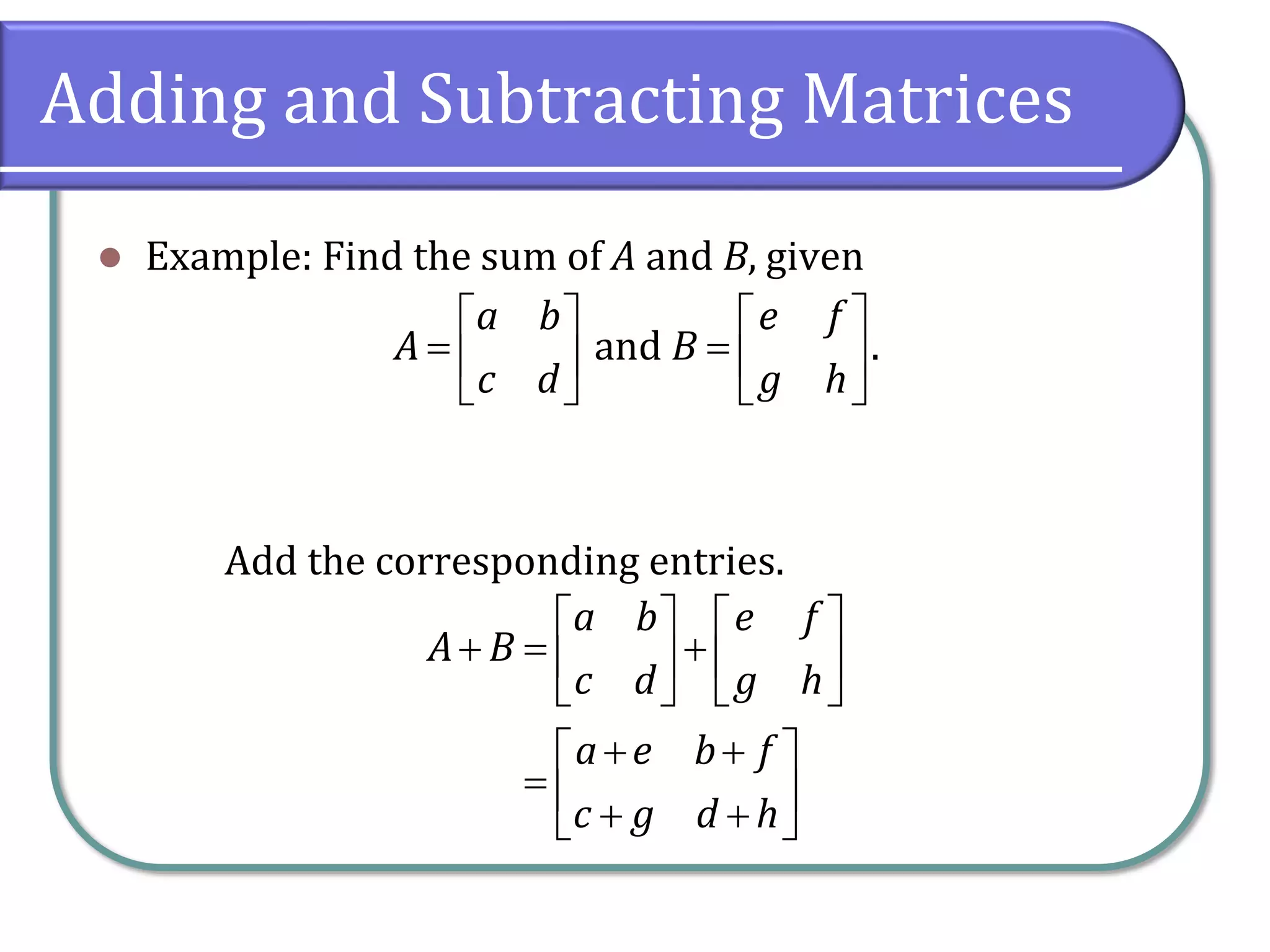7.5 Matrices and Matrix Operations | PDF