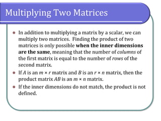 7.5 Matrices and Matrix Operations | PDF