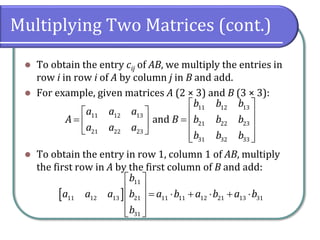 7.5 Matrices and Matrix Operations | PPT