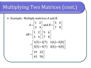 7.5 Matrices and Matrix Operations | PDF