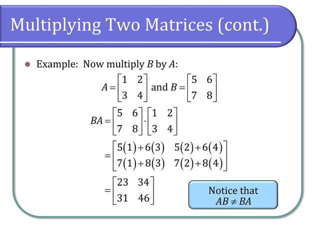 7.5 Matrices and Matrix Operations | PDF | Physics | Science