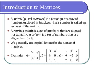 7.5 Matrices and Matrix Operations | PDF