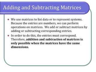 7.5 Matrices and Matrix Operations | PDF