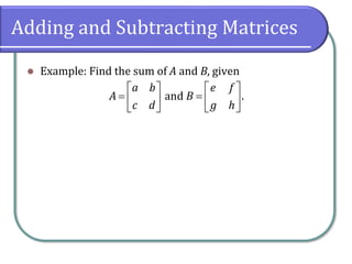 7.5 Matrices and Matrix Operations | PDF