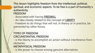 7. Freedom of the Human Person.pptx | Science