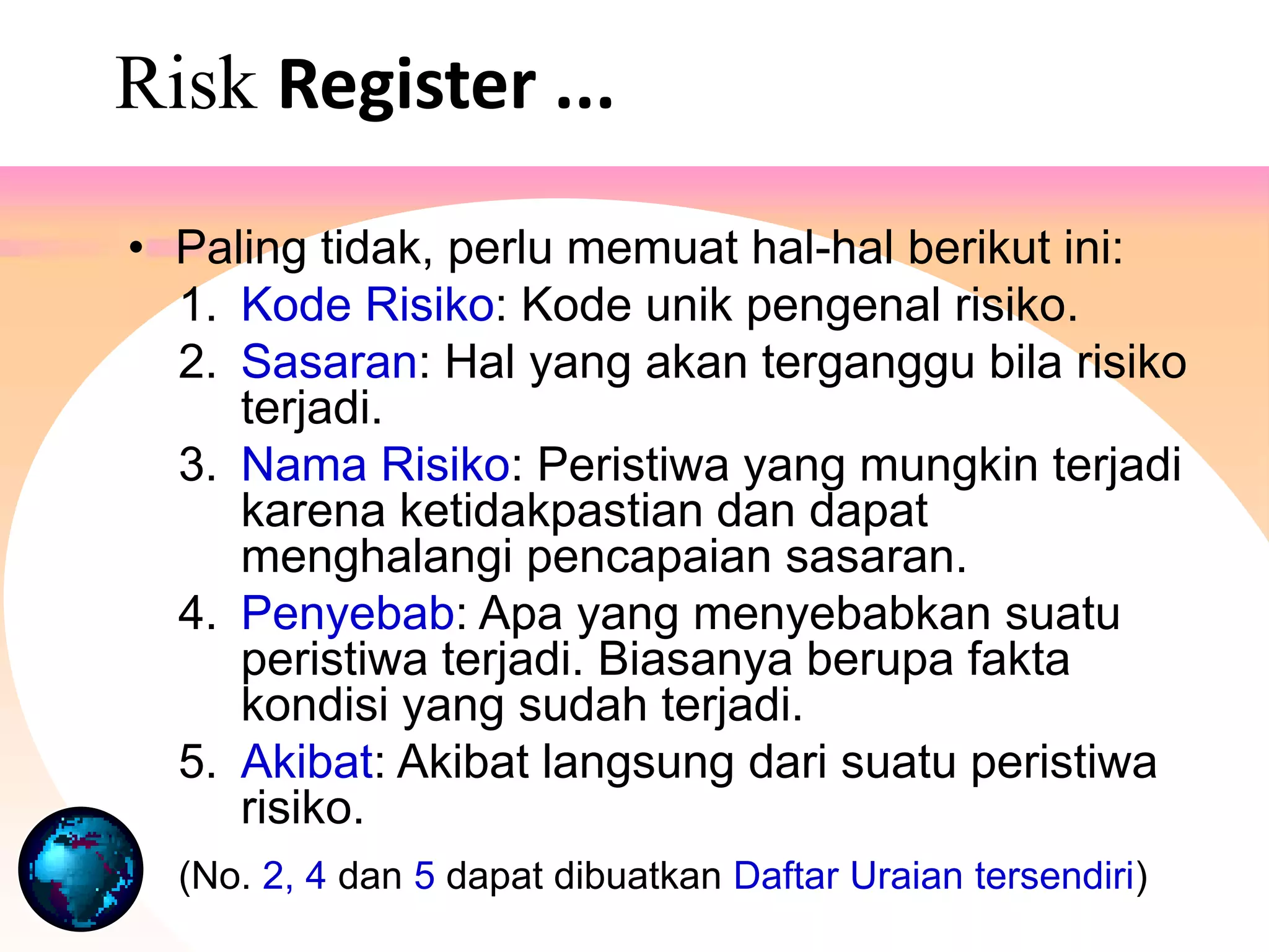 Contoh_Penyusunan dan Membangun Risk Register _Training "RISK ...
