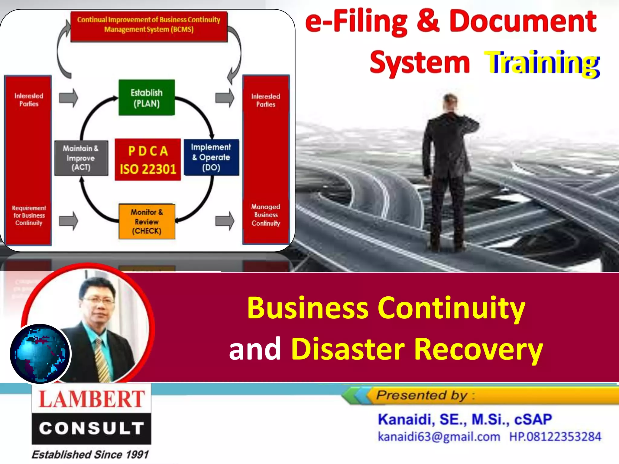 Business Continuity & Disaster Recovery _Training "e-Filing & Document ...