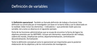 7.- Variables de investigación. Definición conceptual y operacional de ...