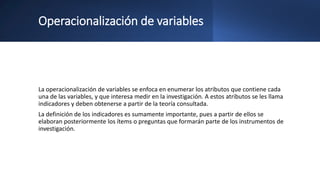 7.- Variables de investigación. Definición conceptual y operacional de ...
