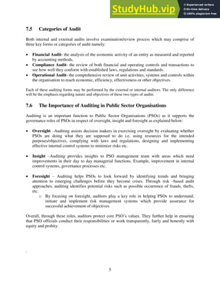 7.0 TOPIC 7 PUBLIC SECTOR AUDITING 7.1 Session Objectives | PDF