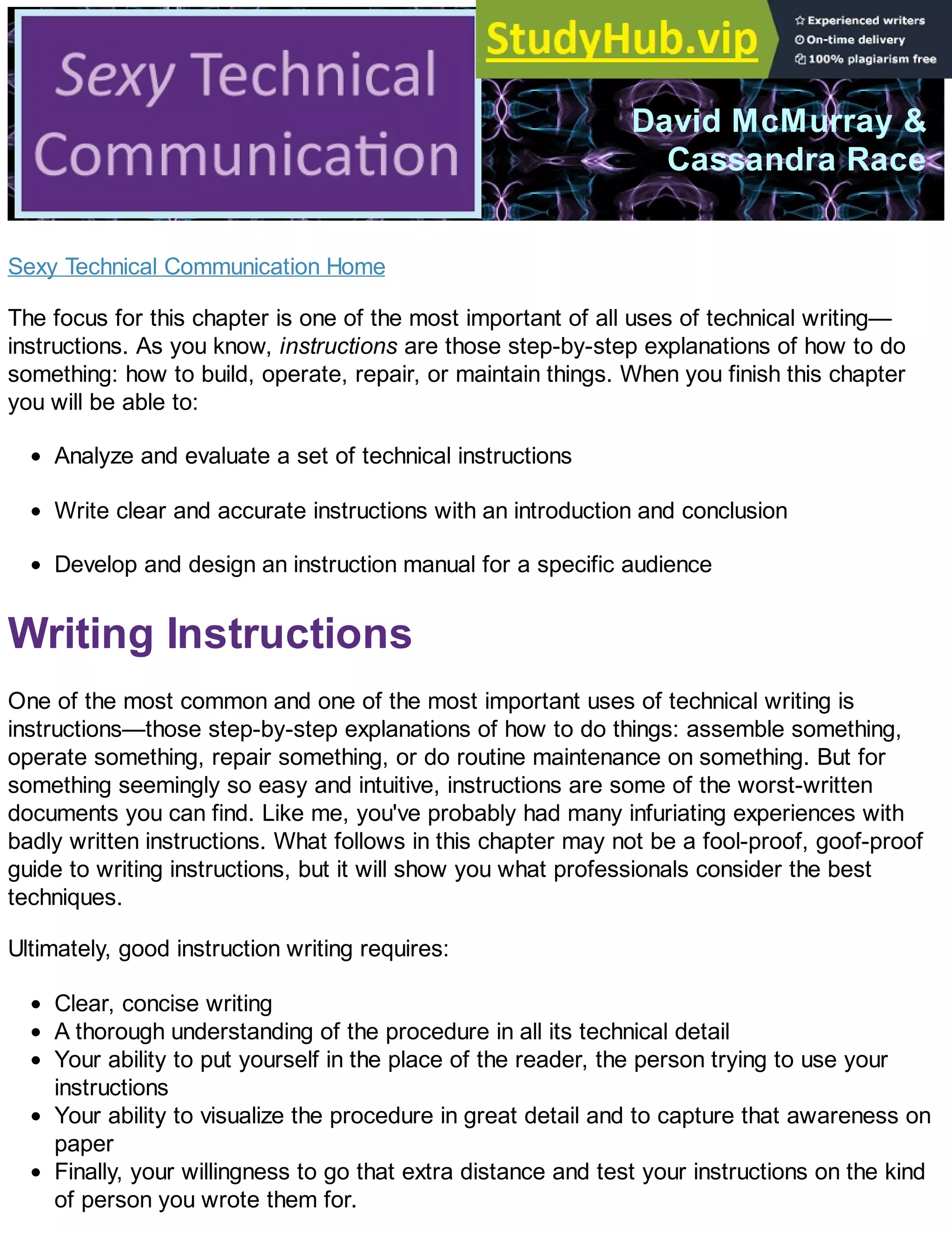 7. Writing Instructions | PDF
