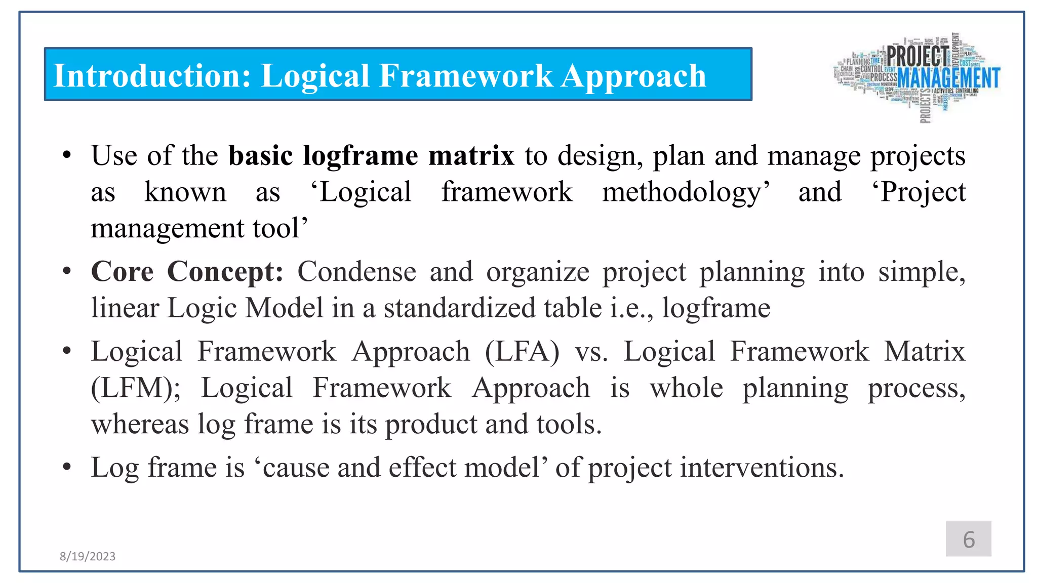 Logical Framework Approach In Project Planningpptx Computer Software And Applications Computing