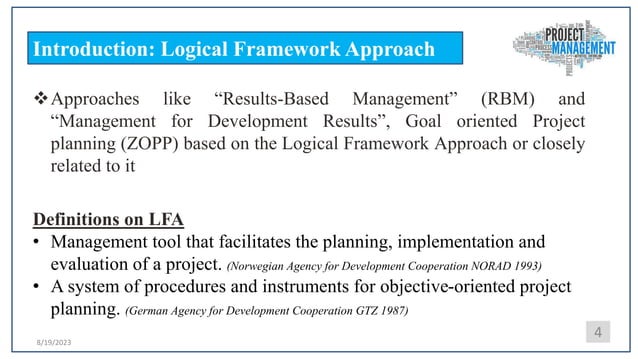 Logical Framework Approach in Project planning.pptx | Computer Software ...