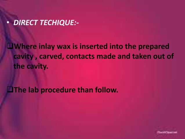 7.CLASS II INLAY CAVITY PREPARATION.pptx | Oral care | Personal Care
