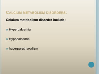 Calcium metabolism disorders | PPT