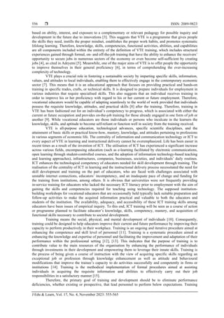 Empowering vocational educators instructional delivery through ...