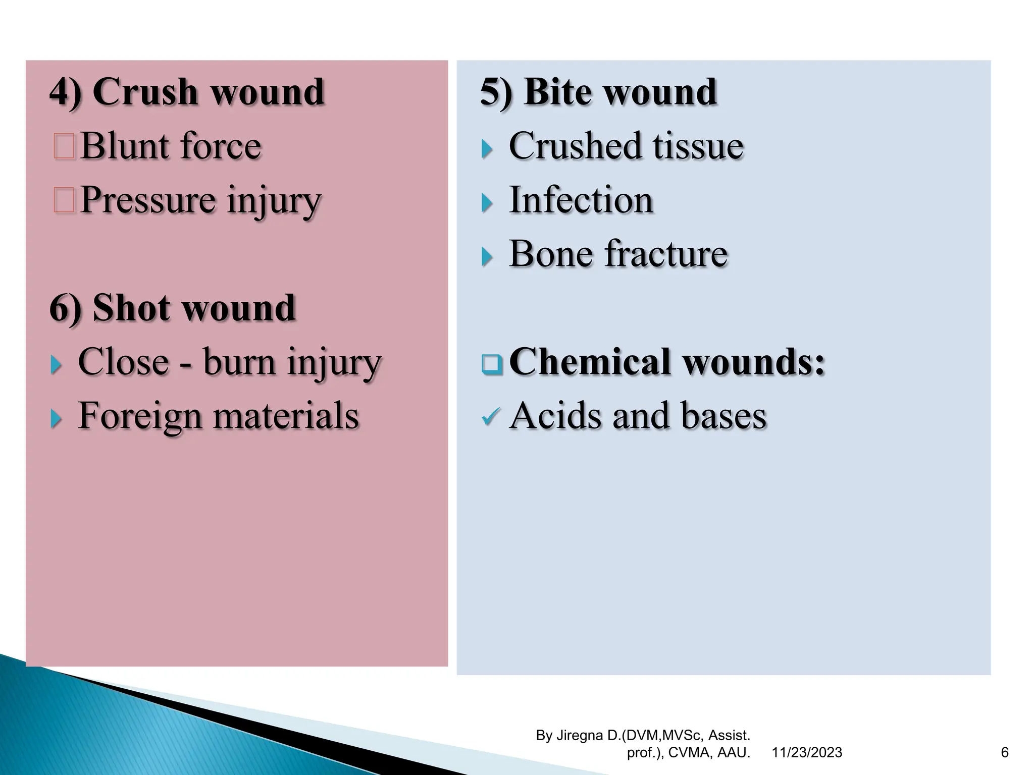 Wounds types,complication,as well as its management | PPT