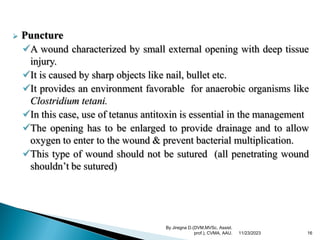 Wounds types,complication,as well as its management | PPT
