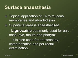 7.LOCAL ANAESTHESIA BEST PPT.ppt | First Aid | Injuries