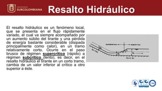 Flujo rapidamente variado: resalto hidraulico | PDF