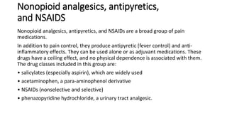7. PAIN MANAGEMENT DRUGS, nsaids,side effects | PPTX
