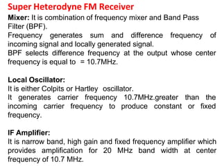 FM demodulation and superheterodyne receiver | PPTX
