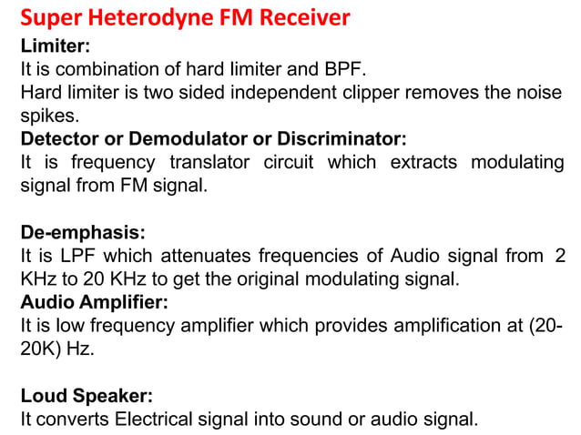 FM demodulation and superheterodyne receiver | PPTX | Digital Audio | Computer Software and ...