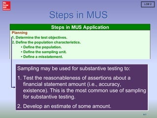 7. Plan, perform, and evaluate samples for substantive procedures ...