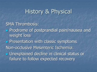 Medical Information Mesenteric Ischemia.ppt | Digestive Disorders ...
