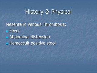 Medical Information Mesenteric Ischemia.ppt | Digestive Disorders ...