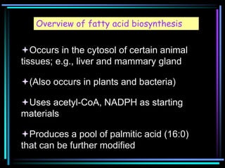 Chemistry and Metabolism of Lipid - Fat_synthesis - with case studies | PPT