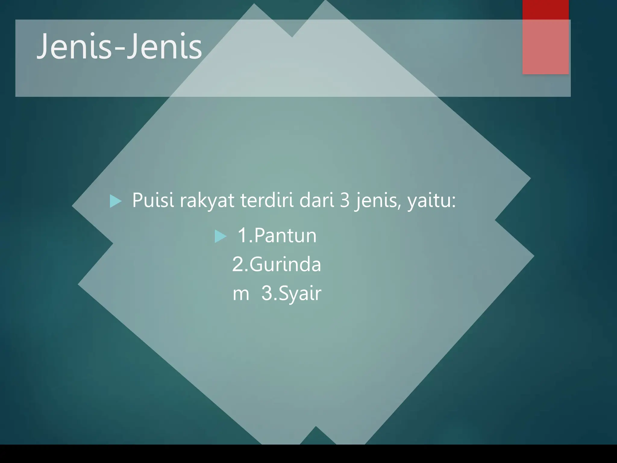 Materi Bahasa Indonesia tentang Puisi Rakyat | PPTX