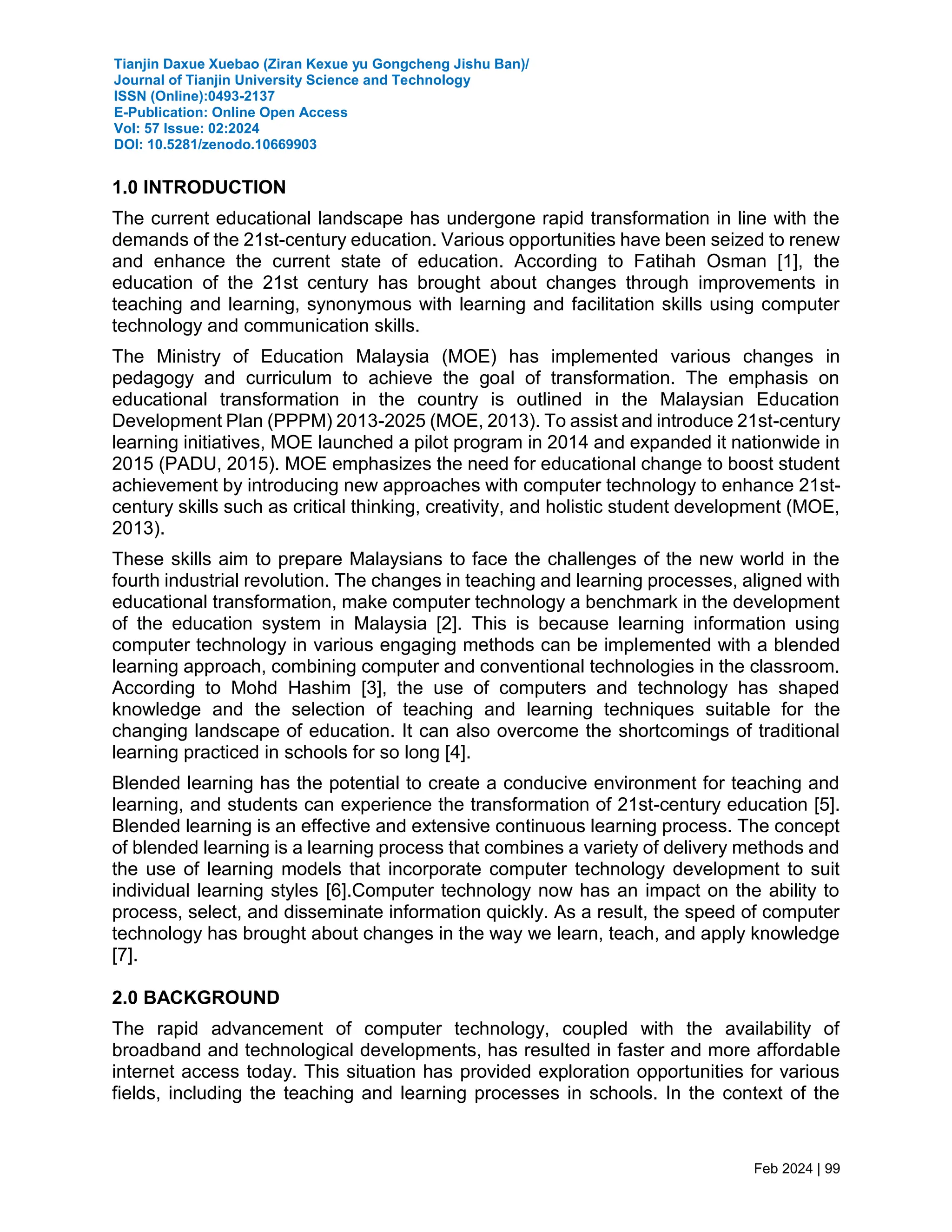 IMPLEMENTATION OF COMPUTER TECHNOLOGY IN BLENDED LEARNING MODELS: EFFECTS ON SELF-DIRECTED ...