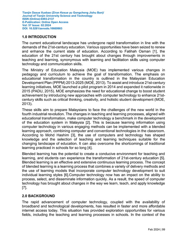 IMPLEMENTATION OF COMPUTER TECHNOLOGY IN BLENDED LEARNING MODELS: EFFECTS ON SELF-DIRECTED ...