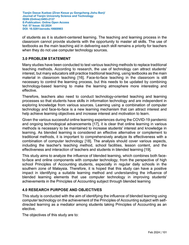 IMPLEMENTATION OF COMPUTER TECHNOLOGY IN BLENDED LEARNING MODELS: EFFECTS ON SELF-DIRECTED ...