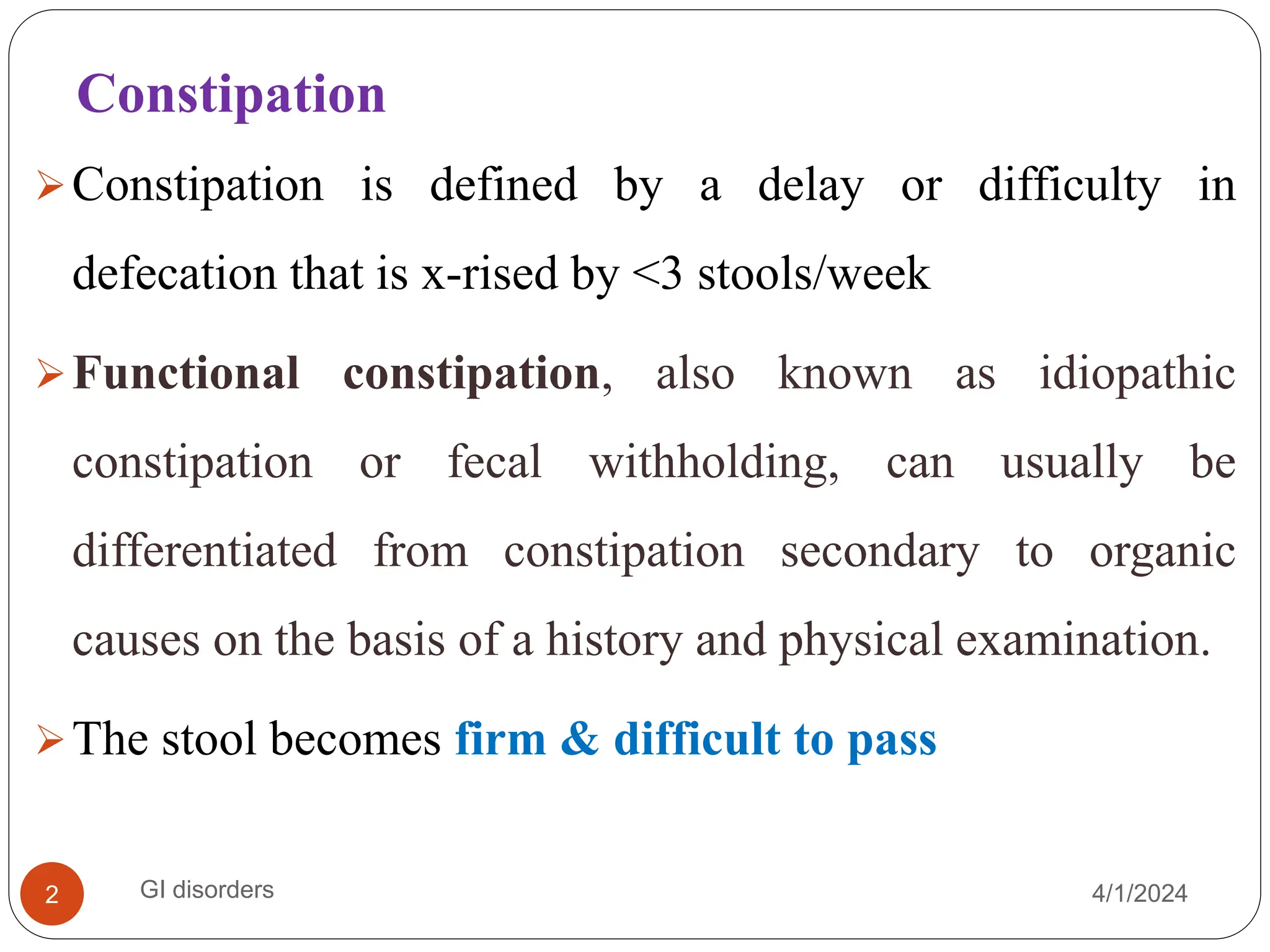 7. constipation seminar presentation by Master Diriba pptx | PPTX