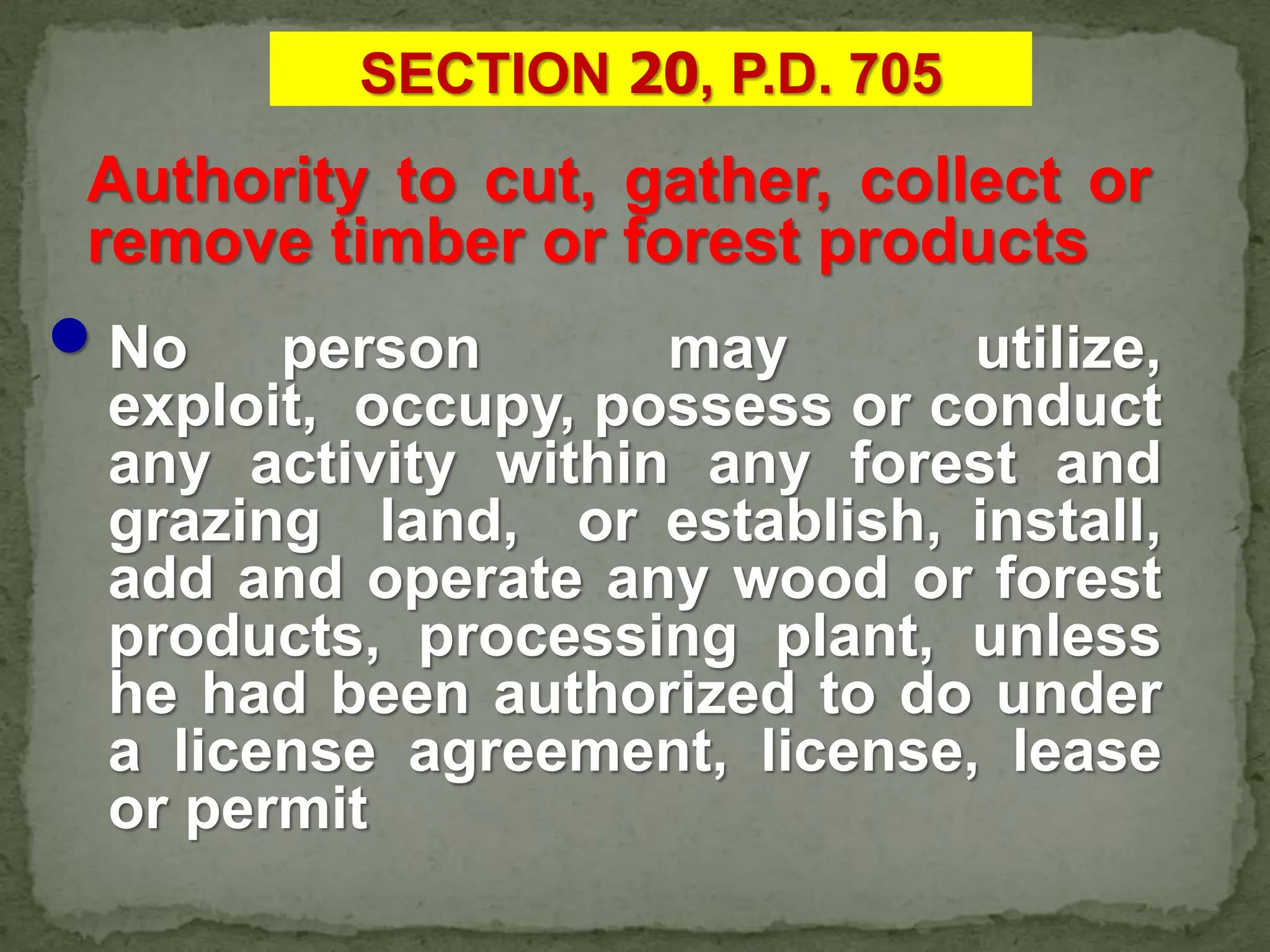 7. PD 705 & RELEVANT FORESTRY LAWS PHILIPPINES | PPT