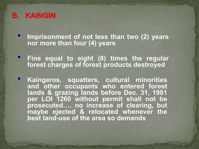 7. PD 705 & RELEVANT FORESTRY LAWS 11-27-29-13.ppt | Crime & Harmful ...