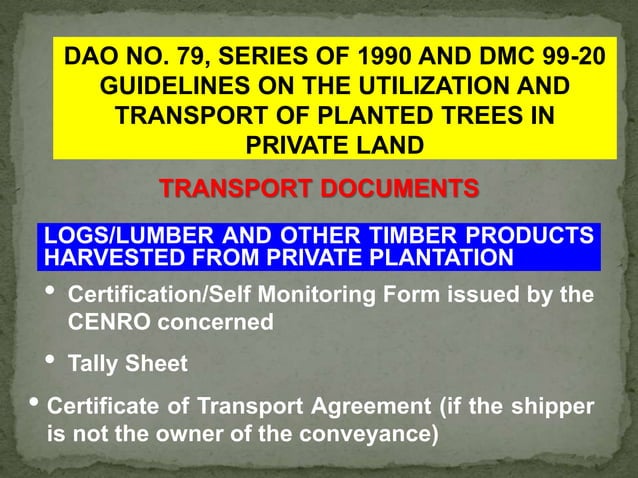 7. PD 705 & RELEVANT FORESTRY LAWS 11-27-29-13.ppt | Crime & Harmful ...