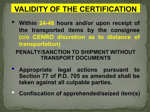 7. PD 705 & RELEVANT FORESTRY LAWS 11-27-29-13.ppt | Crime & Harmful ...