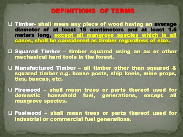 7. PD 705 & RELEVANT FORESTRY LAWS 11-27-29-13.ppt | Crime & Harmful ...
