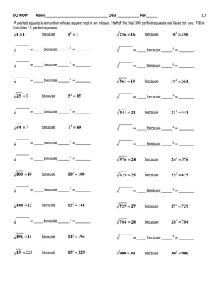 Simplifying Radicals exercises to practice | PDF