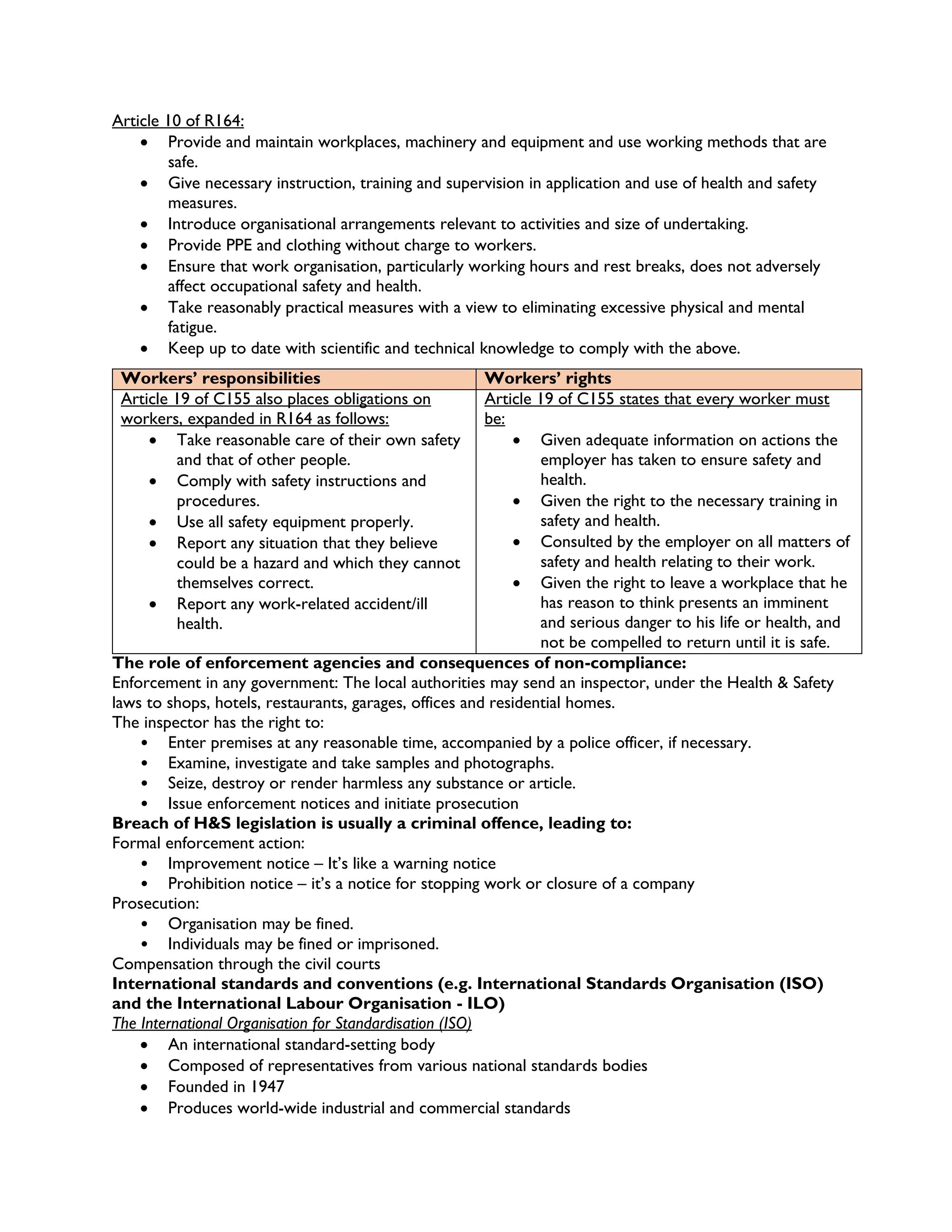 NEBOSH International General Certificate Short notes | PDF