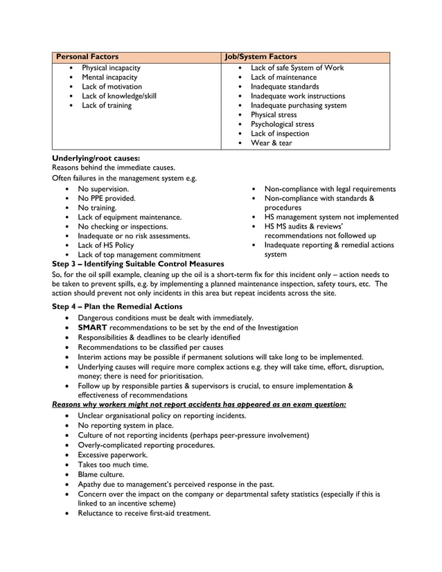 NEBOSH International General Certificate Short notes | PDF | Injuries ...
