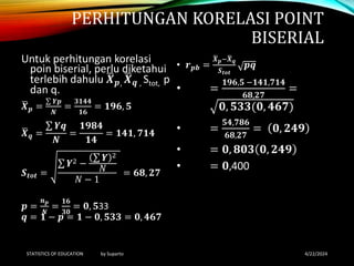 7.3. UJI HIPOTESIS KORELASI 2 VARIABEL DATA NOMINAL DAN INTERVAL.pptx