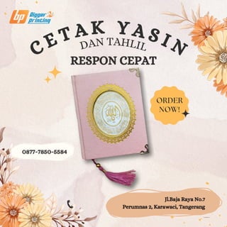 RESPON CEPAT Wa./Call 0877-7850-5584, Cetak Yasin di Sukamulya | PDF
